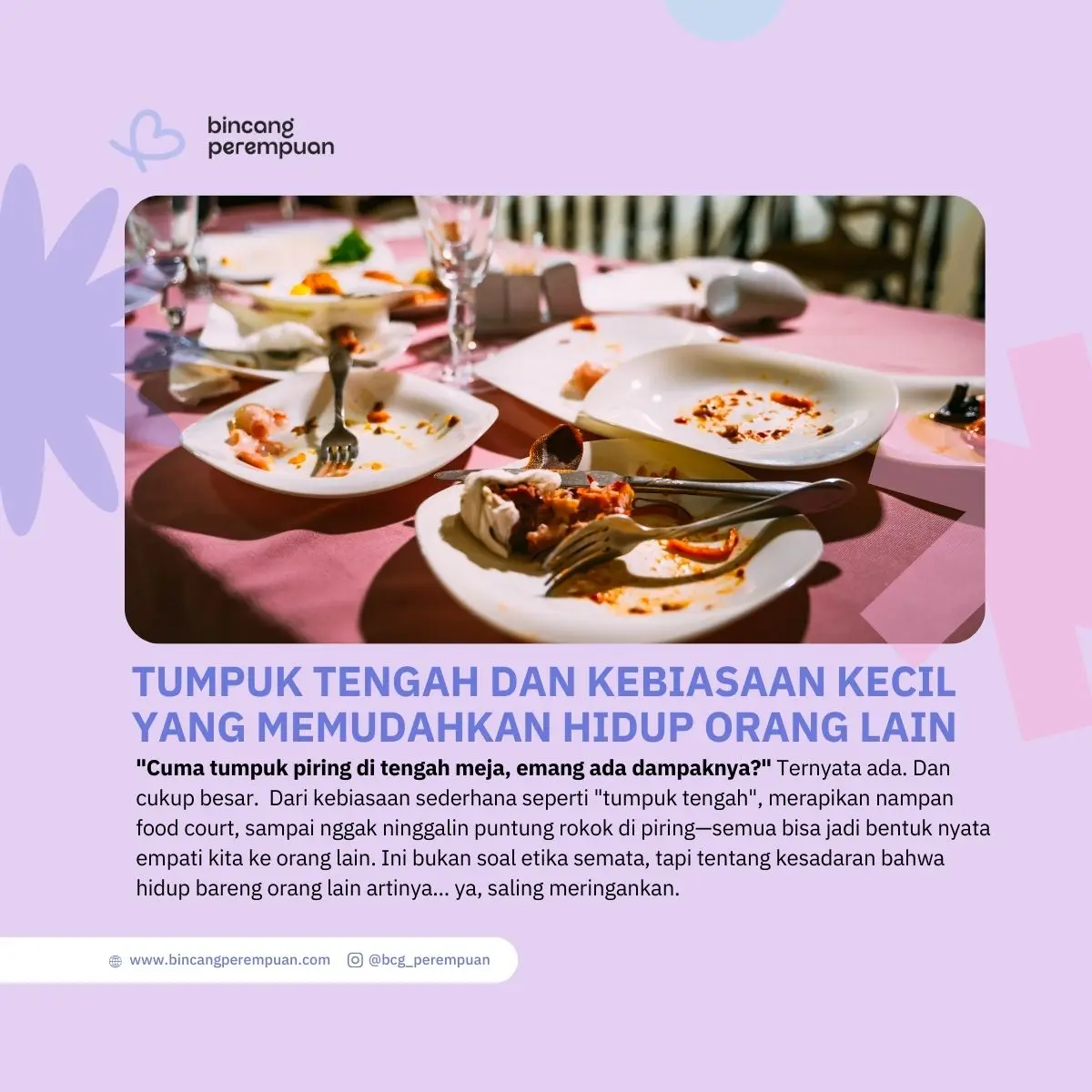 Tumpuk Tengah dan Kebiasaan Kecil yang Memudahkan Hidup Orang Lain ...